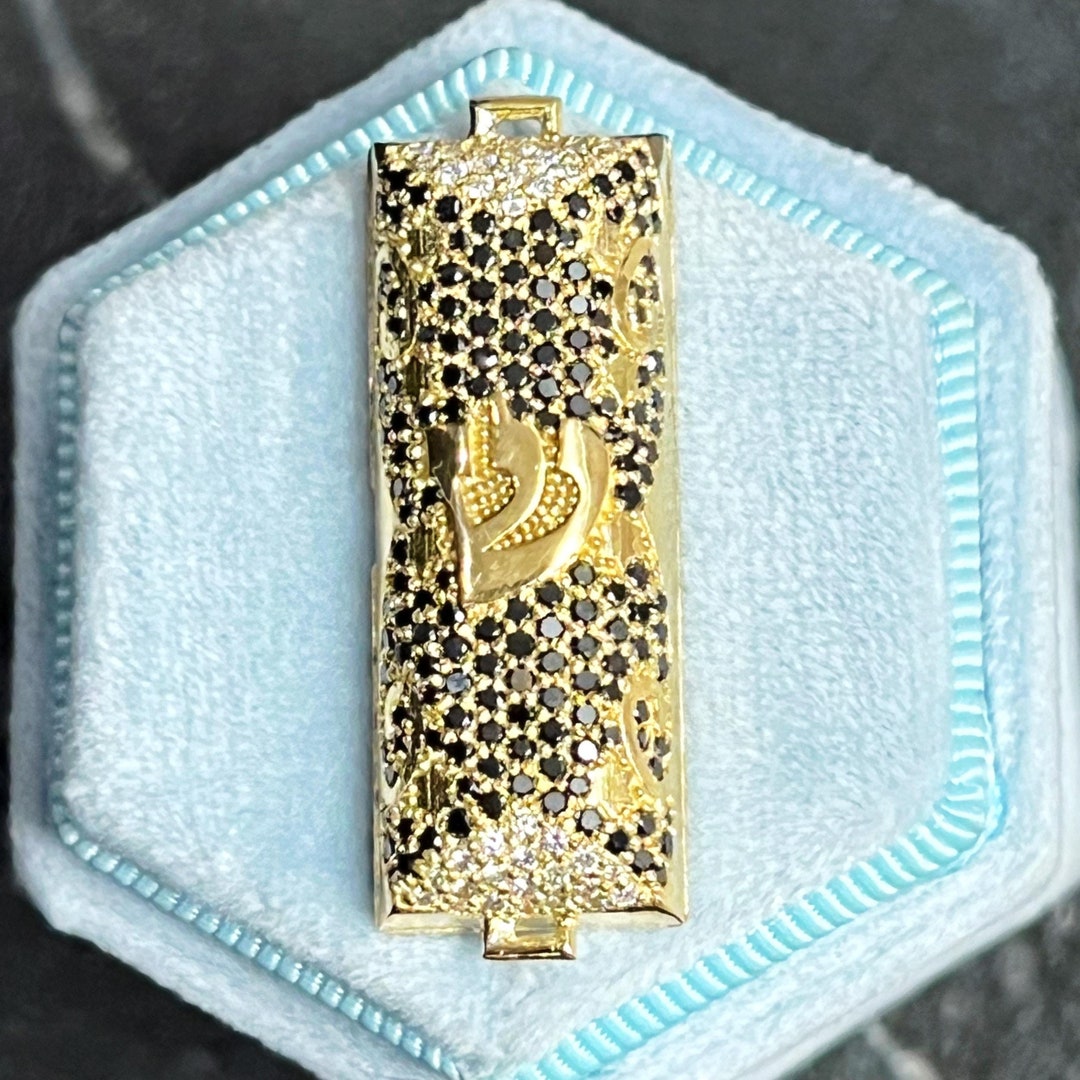 Unique Judaica Pendant, Judaica Jewelry, 18k Gold Mezuza Pendant ...