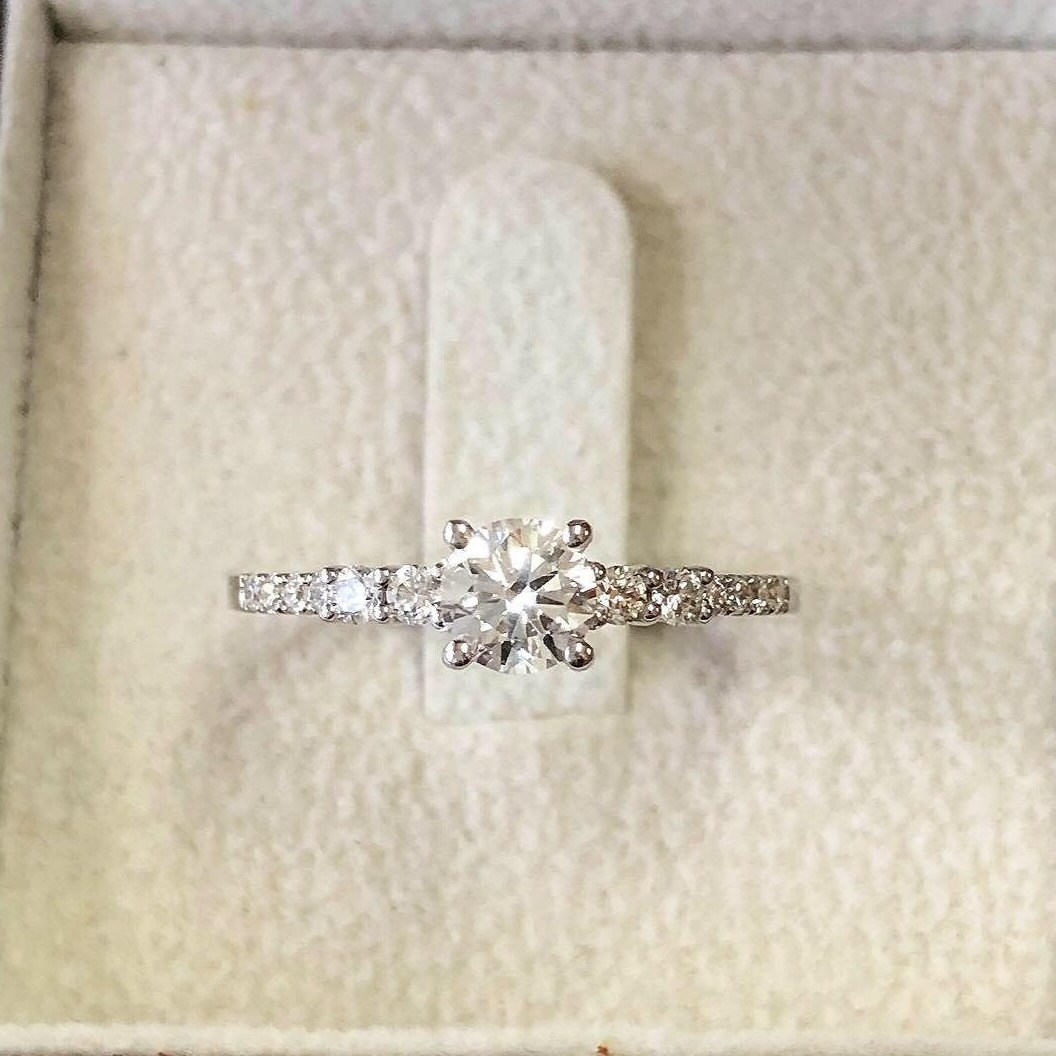 1 Carat Natural Diamond Engagement Ring,14k White Gold Engagement Ring ...