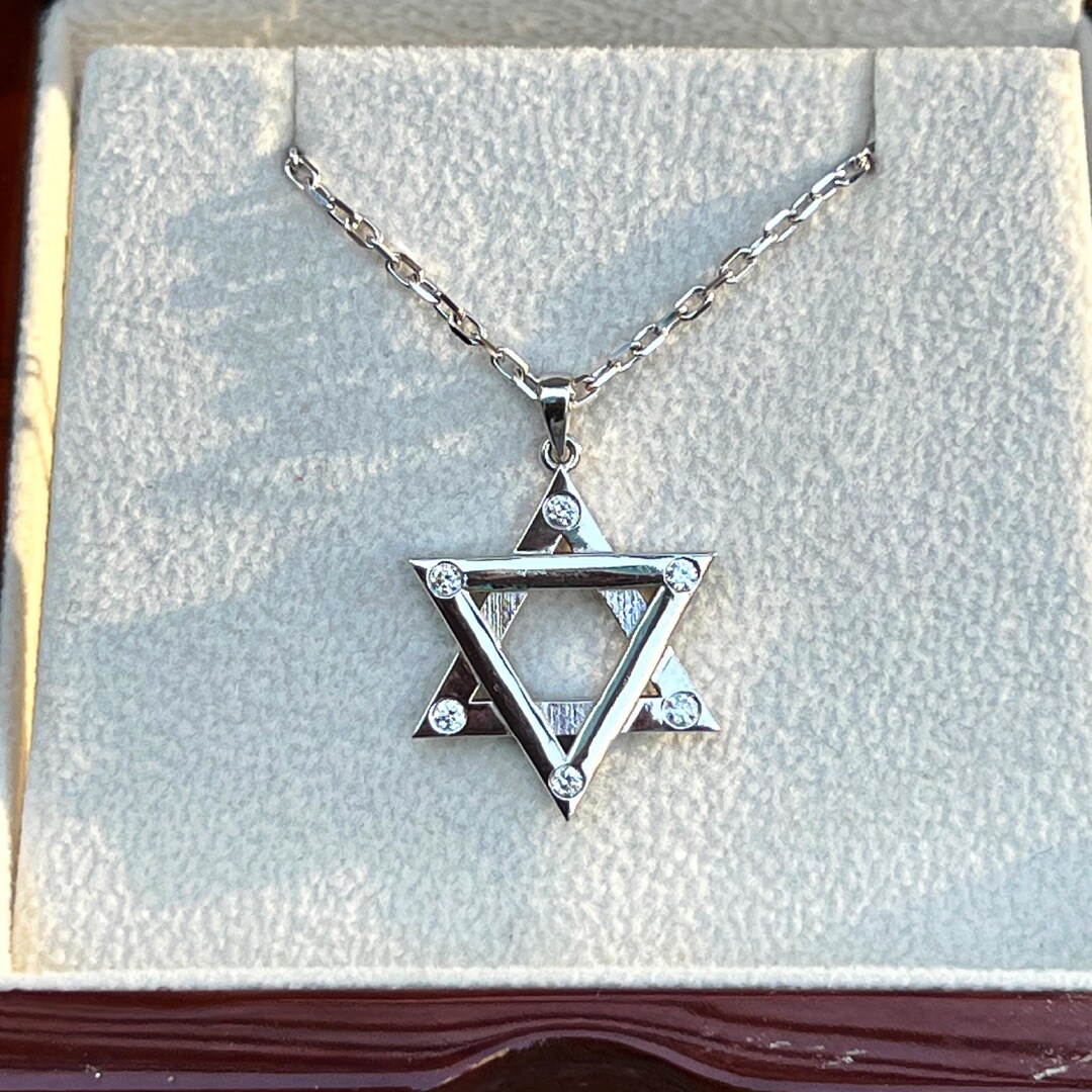 Star of David Diamond Pendant, Judaica Jewelry, Magen David Diamond ...