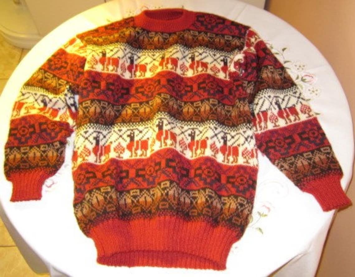 Abrigo Tejido con Motivos de la Sierra Peruana | Etsy