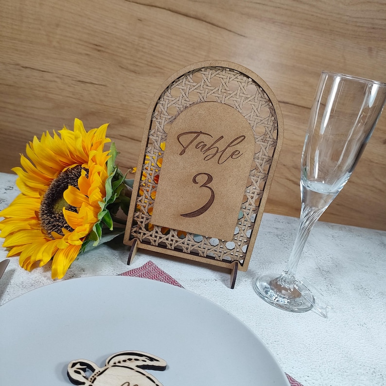 Rattan Table Numbers, Rattan Arch Table Numbers, Wedding Table Sign ...