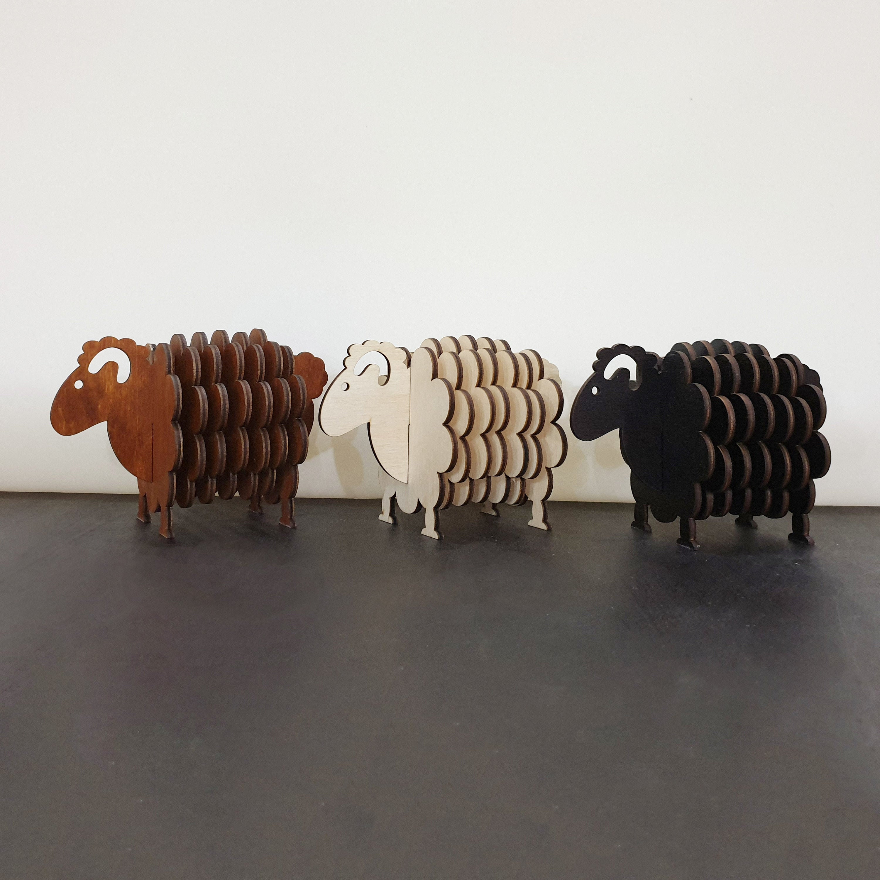 Personalize Gift Wood Sheep Coasters Set Wooden Coasters Set - Etsy ...