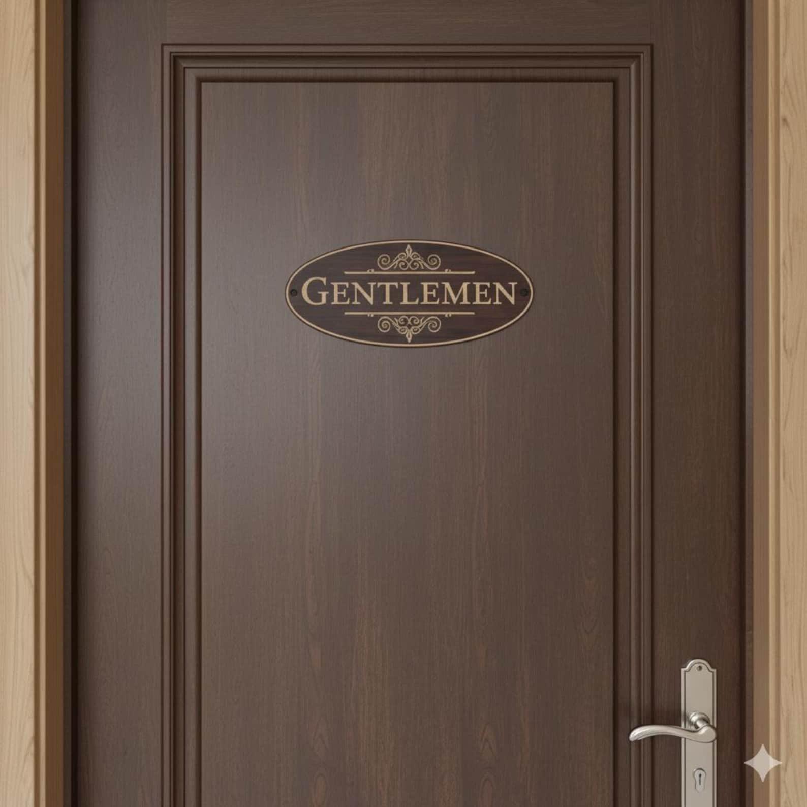 Ladies and Gentlemen Restroom Signs, Wooden Bathroom Sign Set, Toilet ...