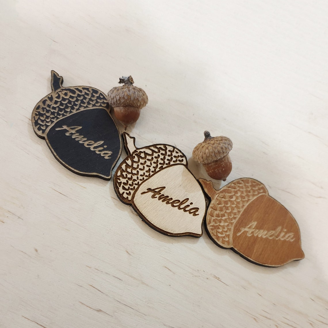 Thanksgiving Table Decor Acorn Table Decor Personalized Acorn | Etsy