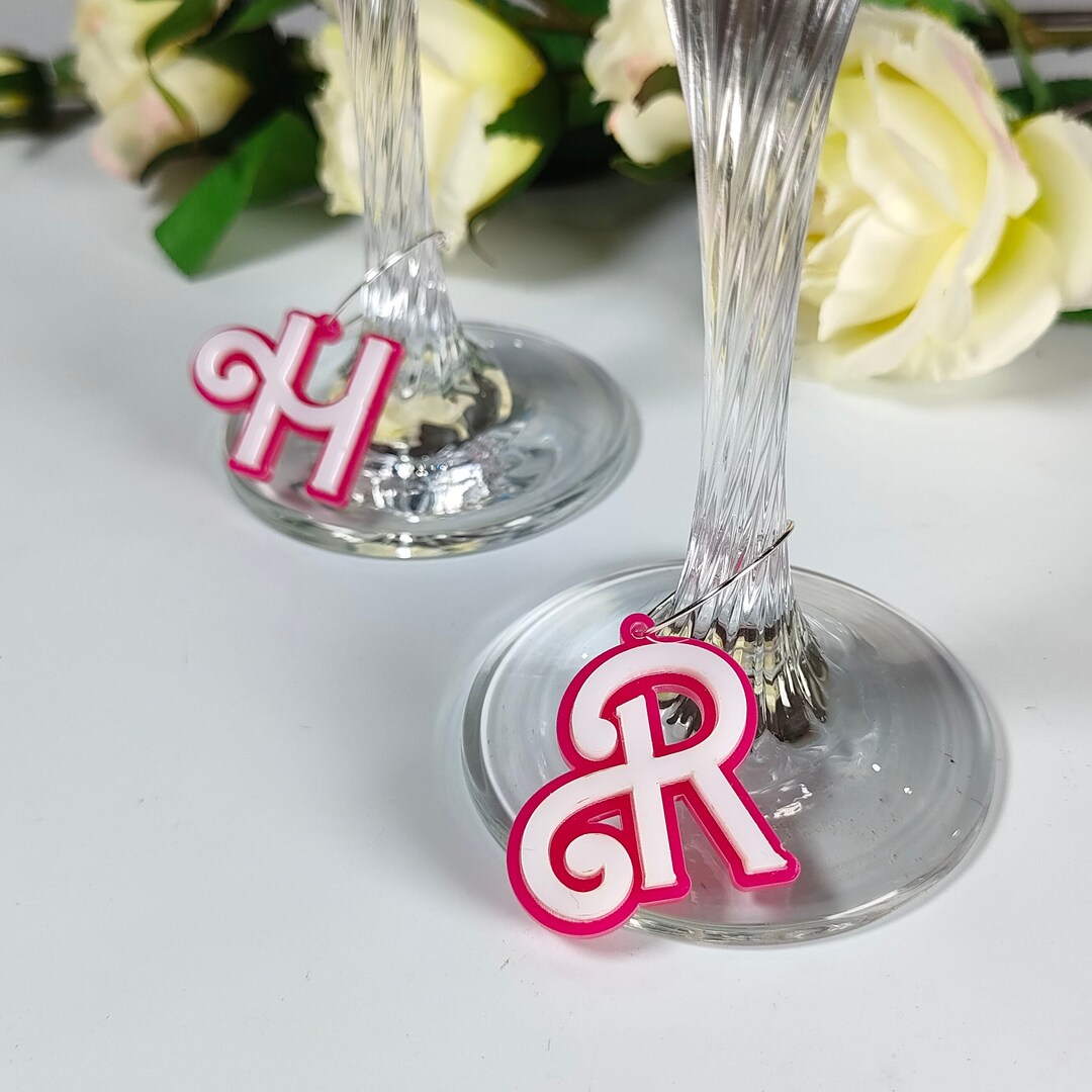 Personalized Acrylic Wine Charms: Initial Wine Tags - Etsy