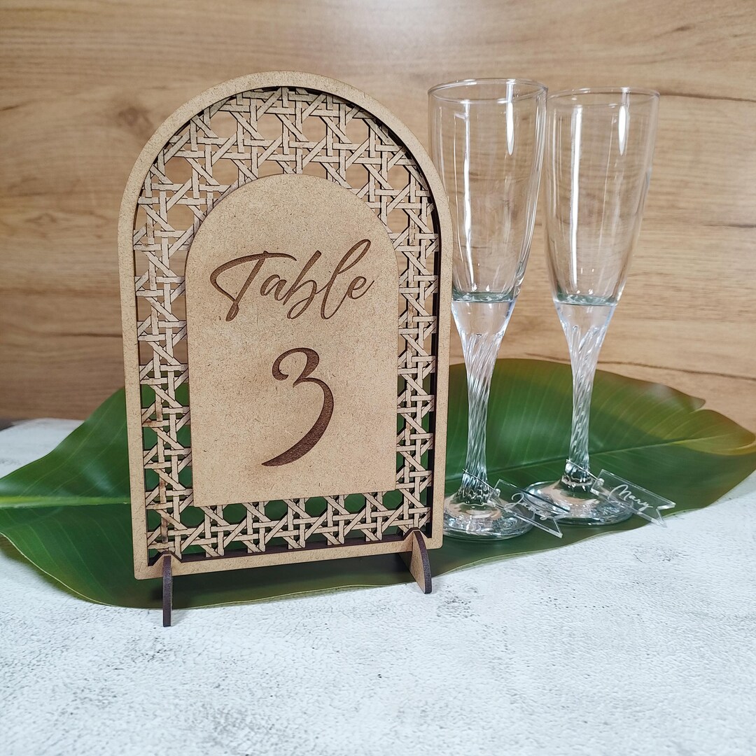 Rattan Table Numbers, Rattan Arch Table Numbers, Wedding Table Sign ...