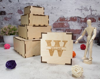 Wooden Engraved Box Logo - Etsy