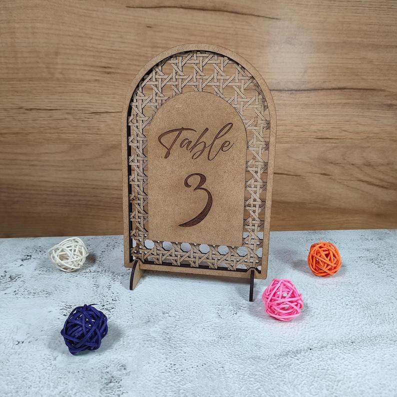 Rattan Table Numbers, Rattan Arch Table Numbers, Wedding Table Sign ...