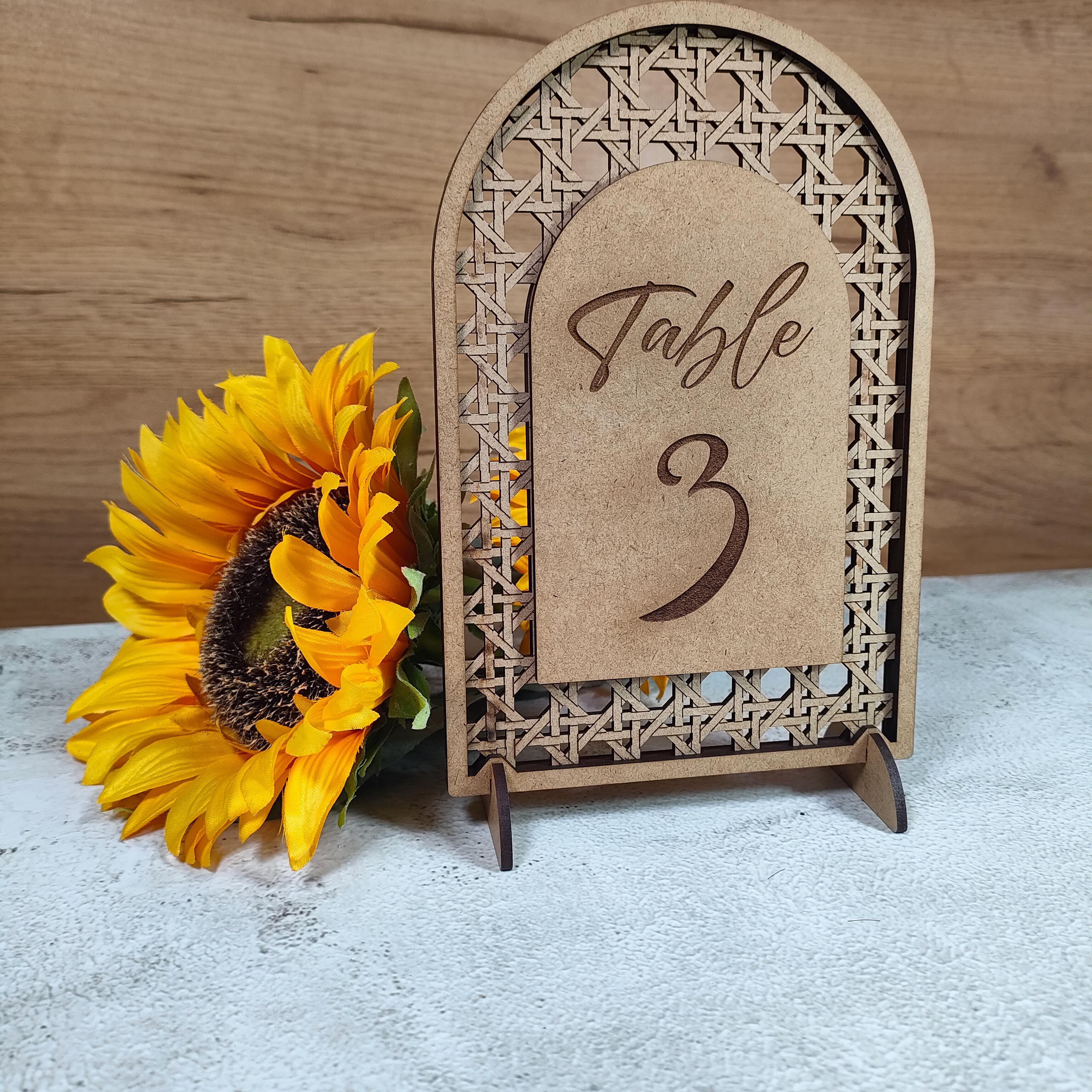 Rattan Table Numbers, Rattan Arch Table Numbers, Wedding Table Sign ...