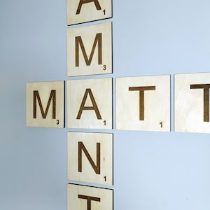 Custom Wooden Scrabble Tiles Wall Art: 4x4 Personalized Name Tiles - Etsy
