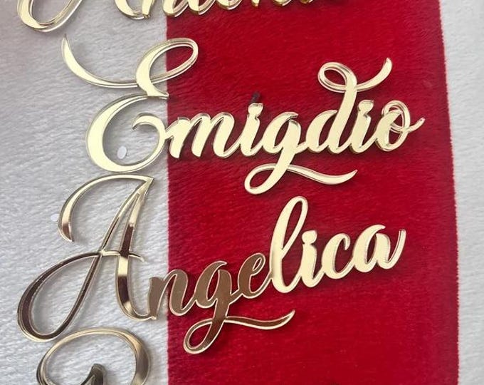 Circle Cut Out Name Place Card, Christmas Party Place Cards, Christmas ...