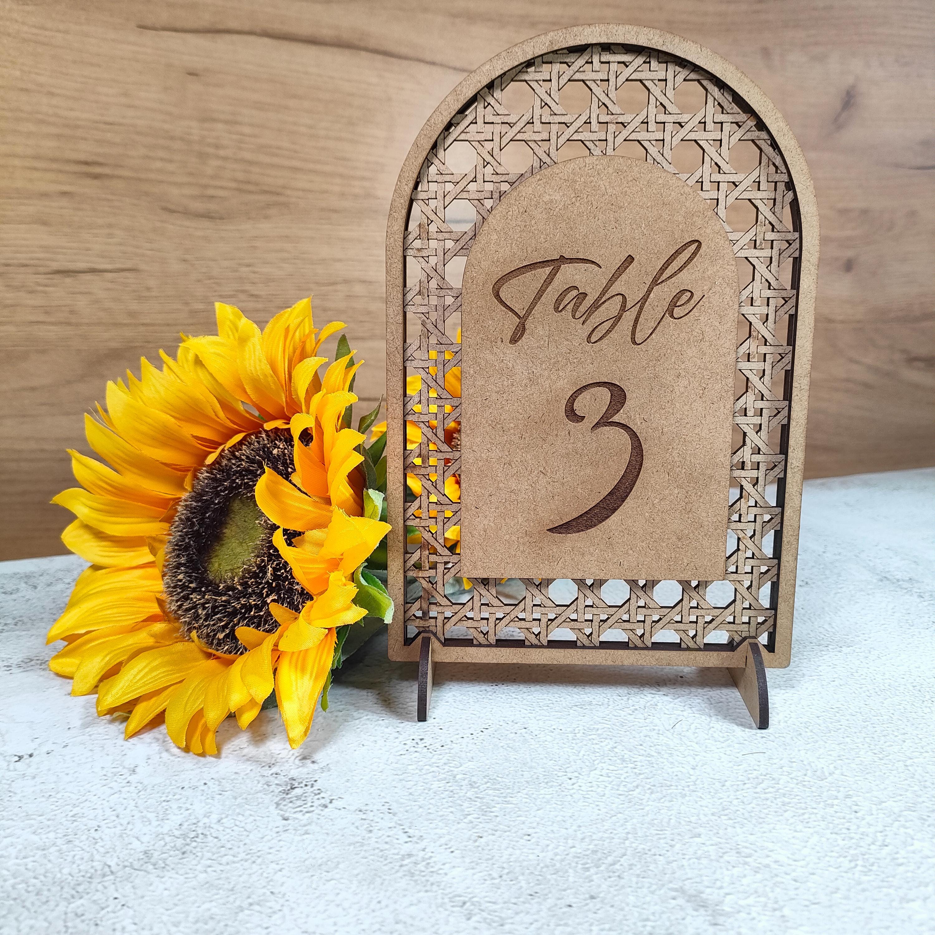 Rattan Table Numbers, Rattan Arch Table Numbers, Wedding Table Sign ...