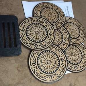 Wood Mandala Coasters Set (95MM) | Mandala Decor | Personalize Gift ...
