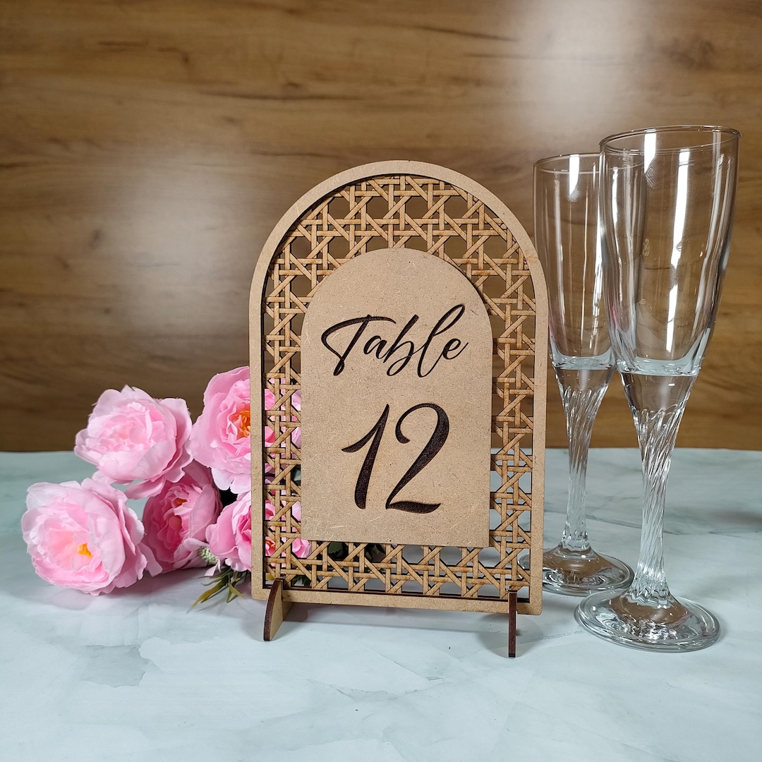 Rattan Table Numbers, Rattan Arch Table Numbers, Wedding Table Sign ...