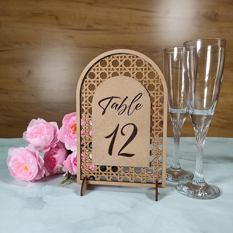 Rattan Table Numbers, Rattan Arch Table Numbers, Wedding Table Sign ...