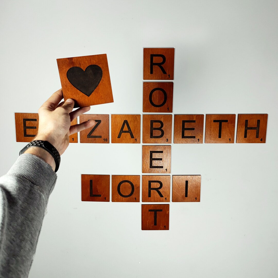 4x4 Wooden Scrabble Tiles Wall Art: Custom Family Names - Etsy