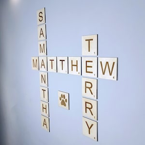 Custom Wooden Scrabble Tiles Wall Art: 4x4 Personalized Name Tiles - Etsy