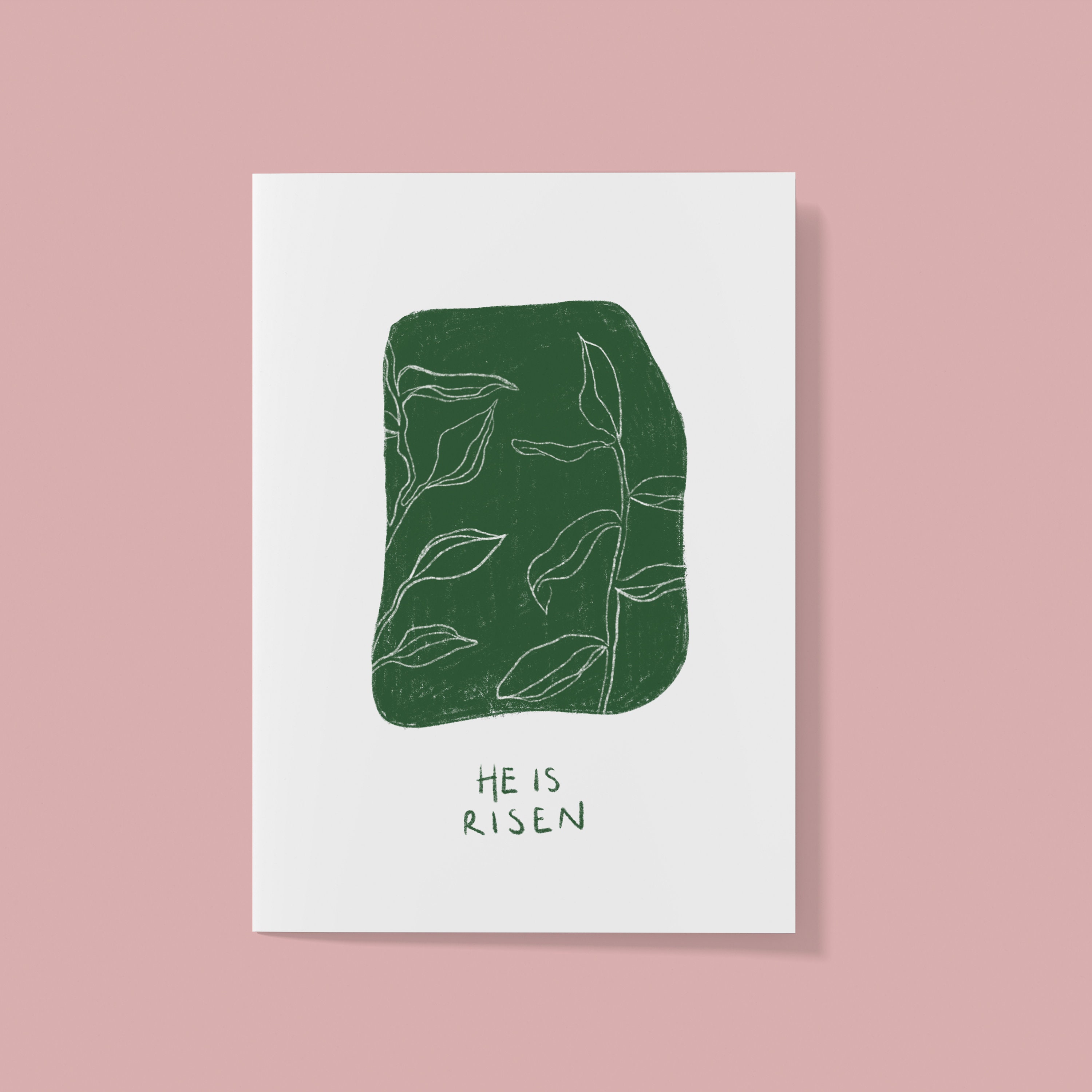 He is Risen Easter Card Dark Green Botanical Religious Easter Card - Etsy UK