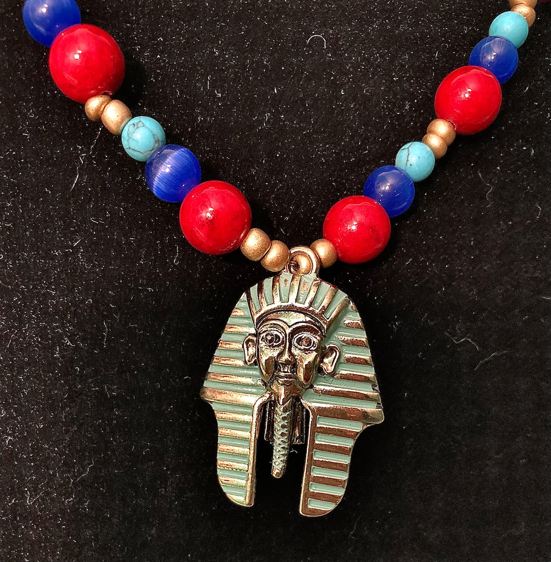 Ancient Egyptian Themed Pharaohs Head Pendant Necklace - Etsy