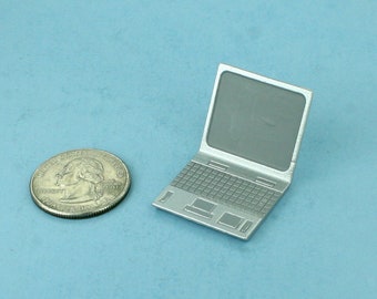 Mattel Barbie Doll Laptop Computer Silver Miniature Open Close ...