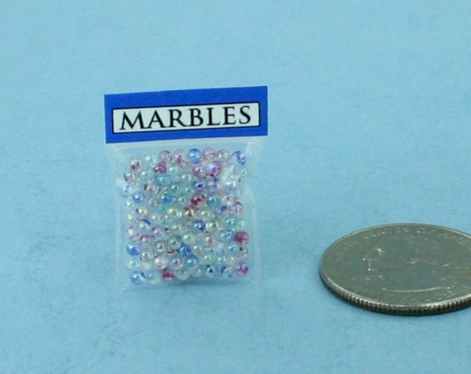 Miniature Glass Marbles Fire & Ice Mini Bottle of Glass Marbles ...