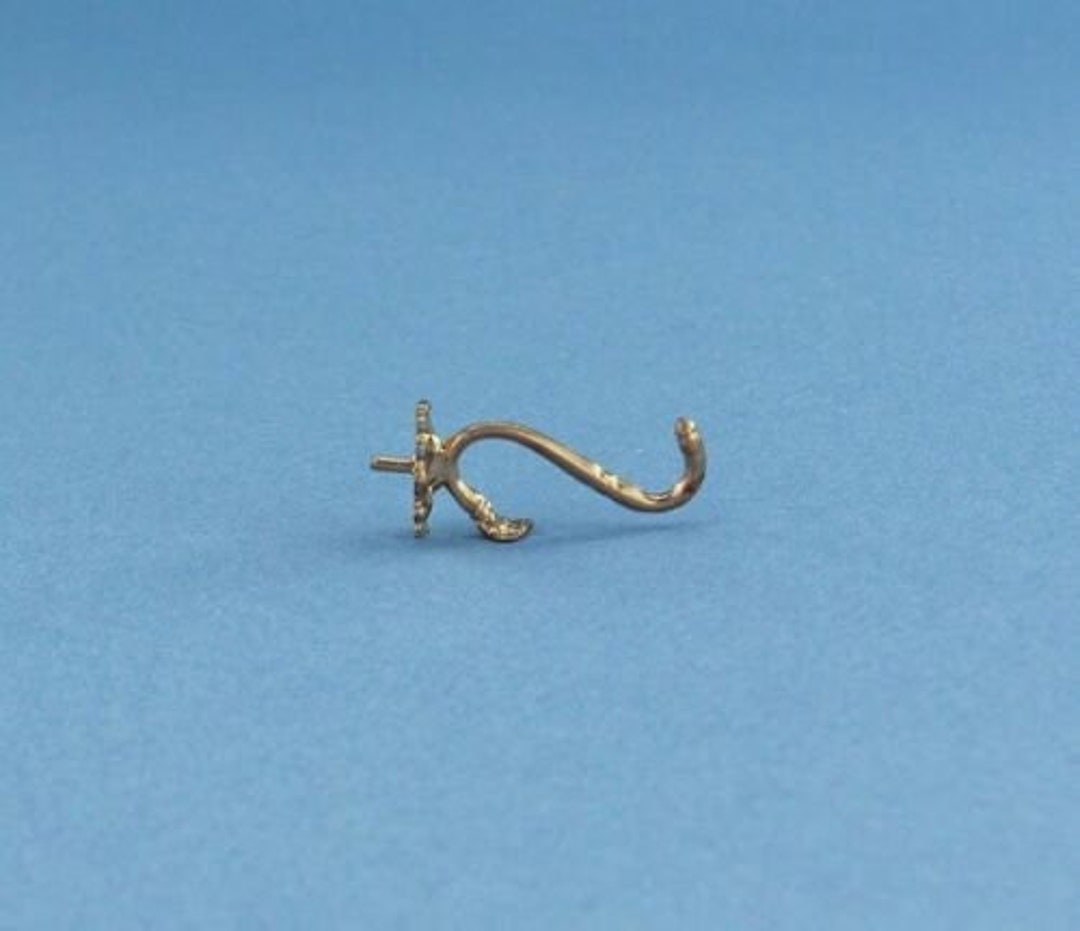 1/12 Scale Dollhouse Miniature Fancy Gold Wall Hook Plant Hanger Style ...