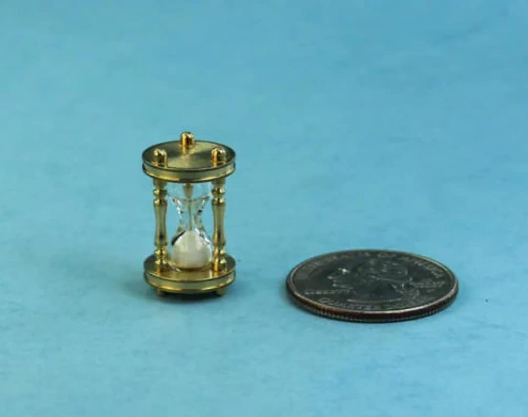 Miniature Brass Hourglass With Real Moving Sand Ten Second Timer - Etsy
