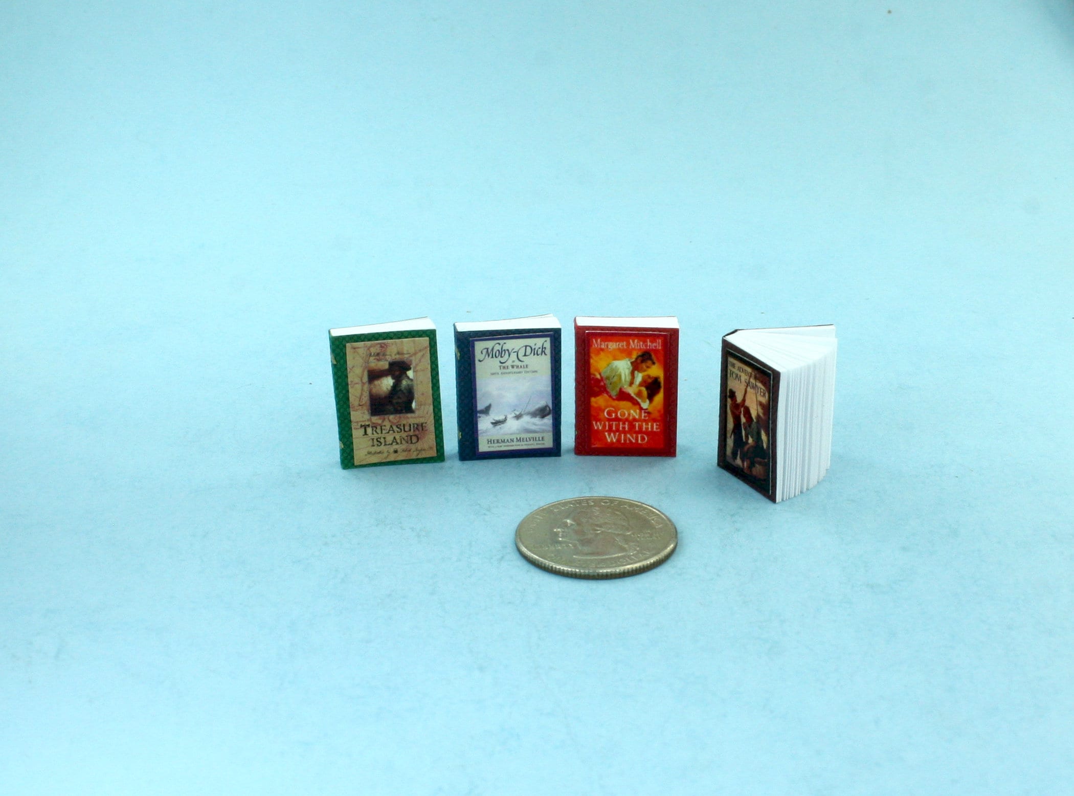 1/12 Scale Dollhouse Miniature Set of 4 Classic Books With Pages Inside ...