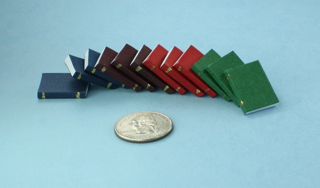 Dollhouse Miniature Set of 12 Opening Books With Pages Inside - Etsy