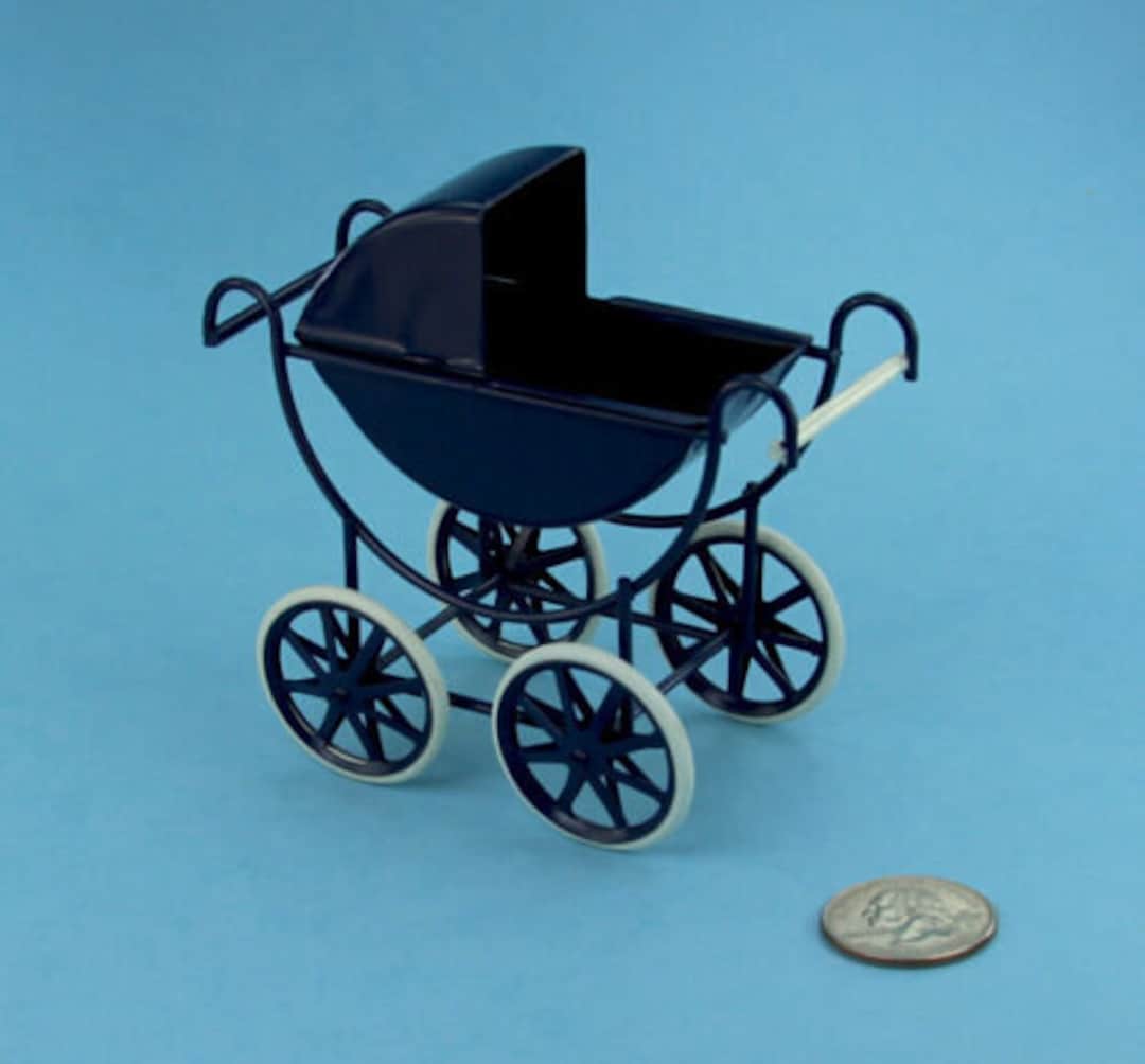 Dollhouse Miniature Navy Blue Baby Buggy Carriage Stroller Pram - Etsy