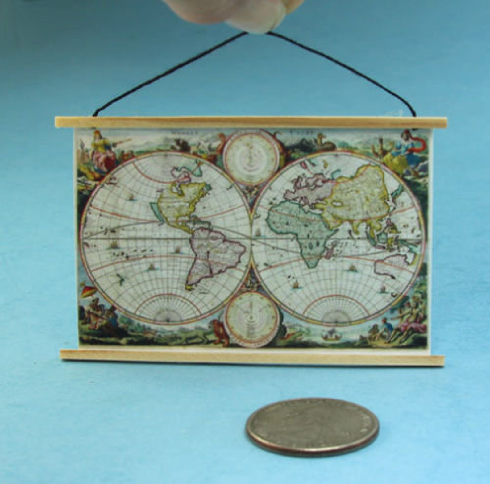 Dollhouse Miniature Hanging Wall Map for Classroom 1:12 Scale - Etsy