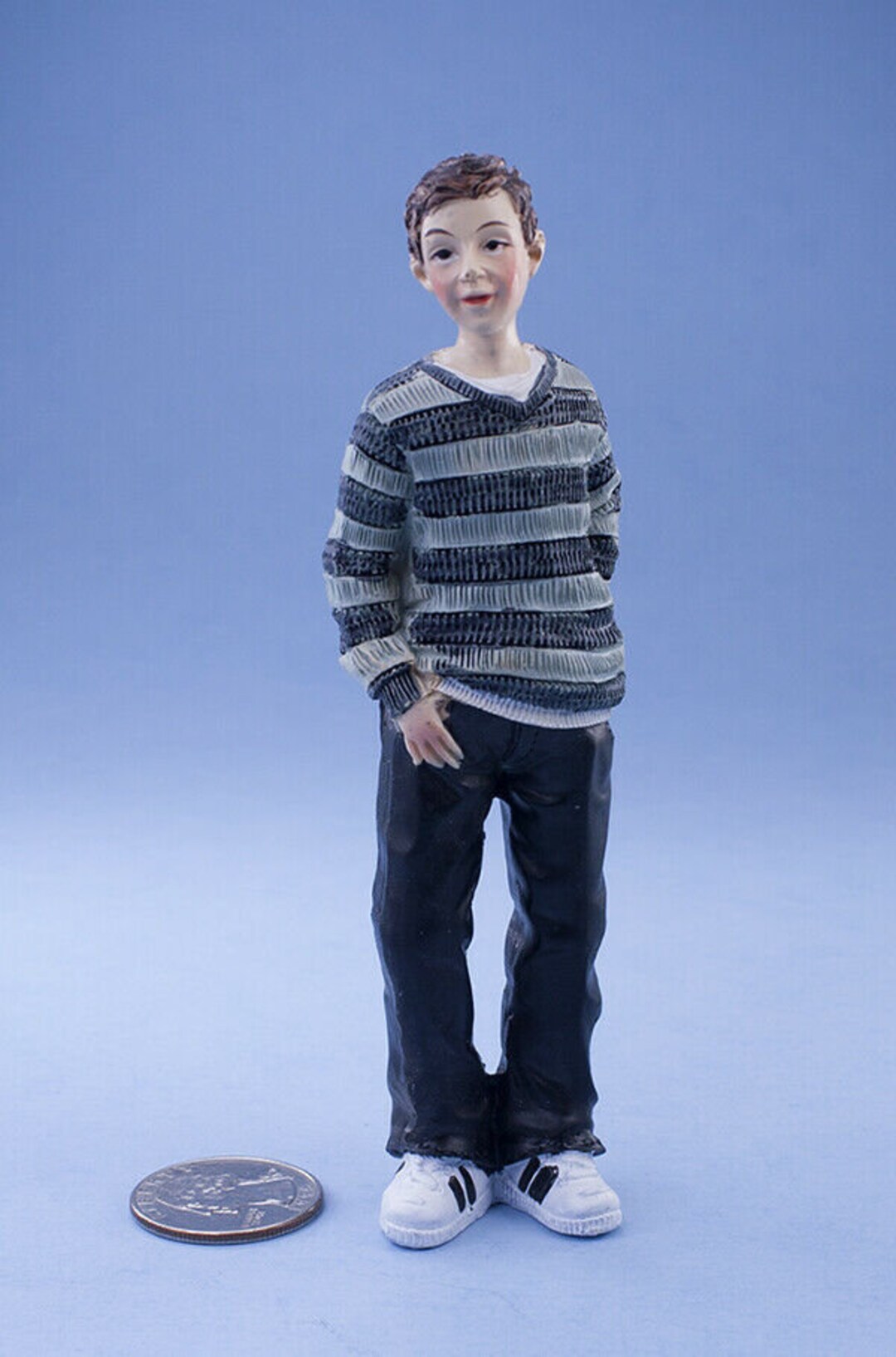 1:12 Scale Dollhouse Miniature Painted Resin Modern Teenage Male Boy ...