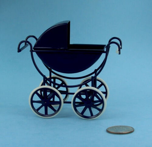 Dollhouse Miniature Navy Blue Baby Buggy Carriage Stroller Pram - Etsy