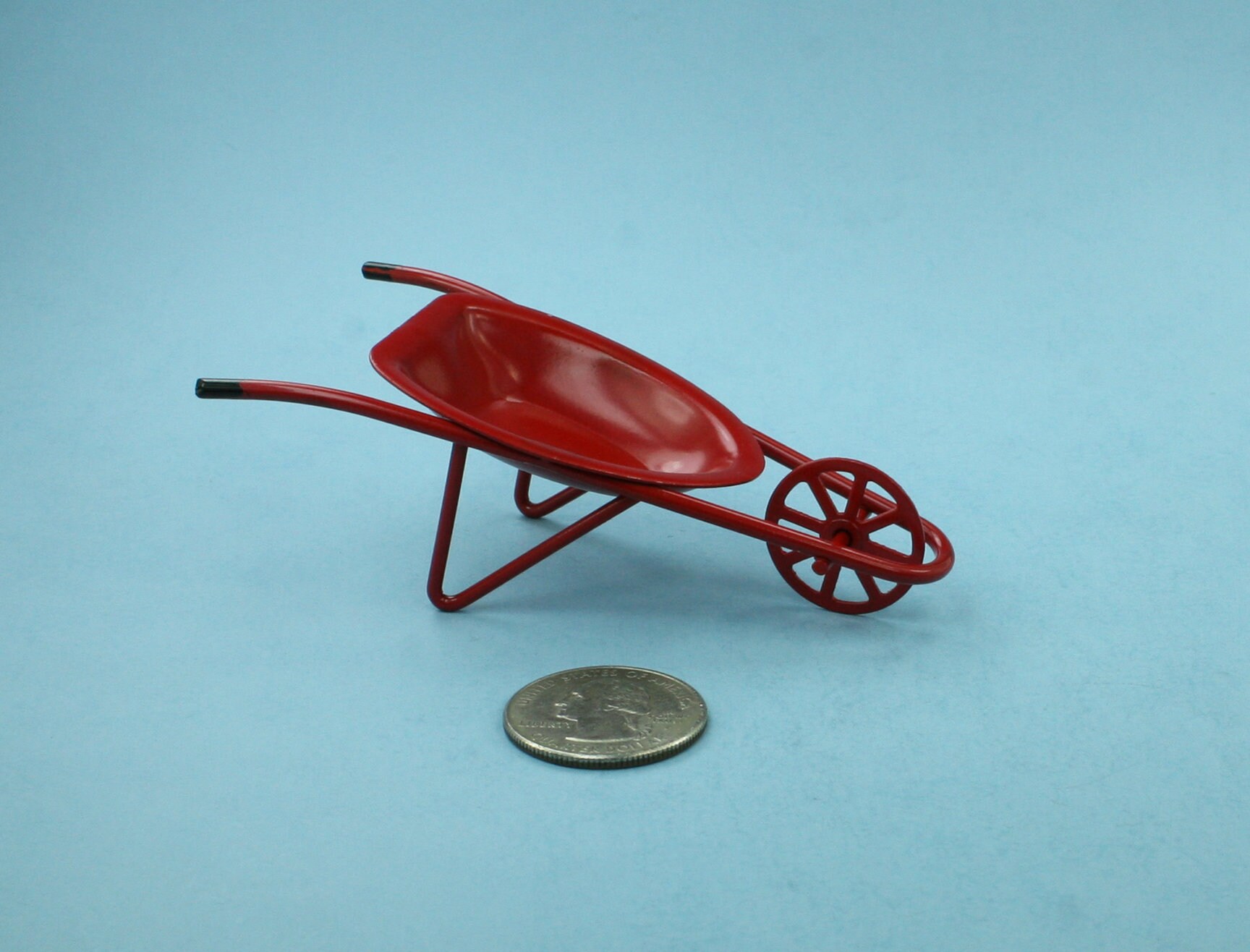 Dollhouse Miniature: Red Metal Wheelbarrow for Fairy Garden - Etsy