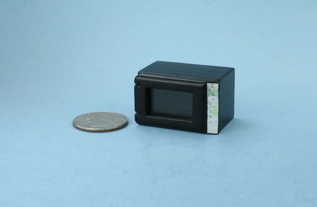 Dollhouse Miniature 1:12 Scale Modern Black Microwave With Opening Door ...