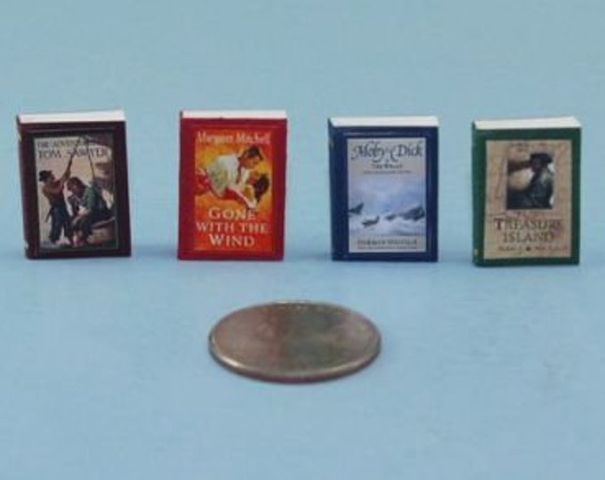 1/12 Scale Dollhouse Miniature Set of 4 Classic Books With - Etsy
