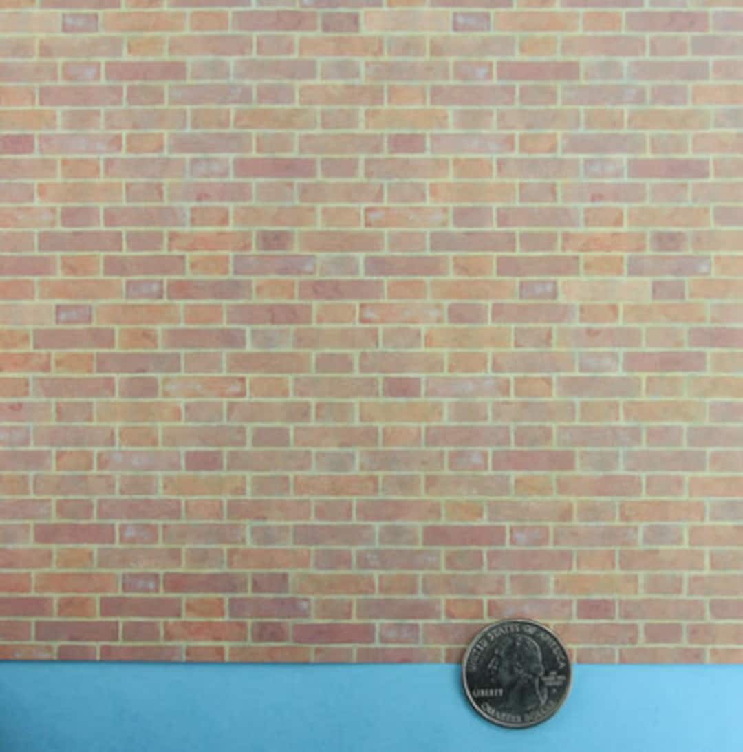 1/12 Scale: Miniature Faux Brick Wall Wallpaper for Dollhouse NICE ...