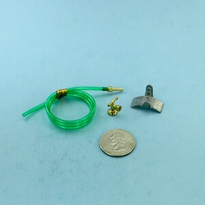 Dollhouse Miniature Outdoor Green Rubber Garden Hose, Hose Holder ...