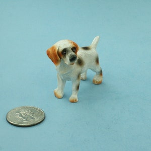 Adorable 1:12 Scale Dollhouse Miniature Realistic Beagle Dog Figurine ...