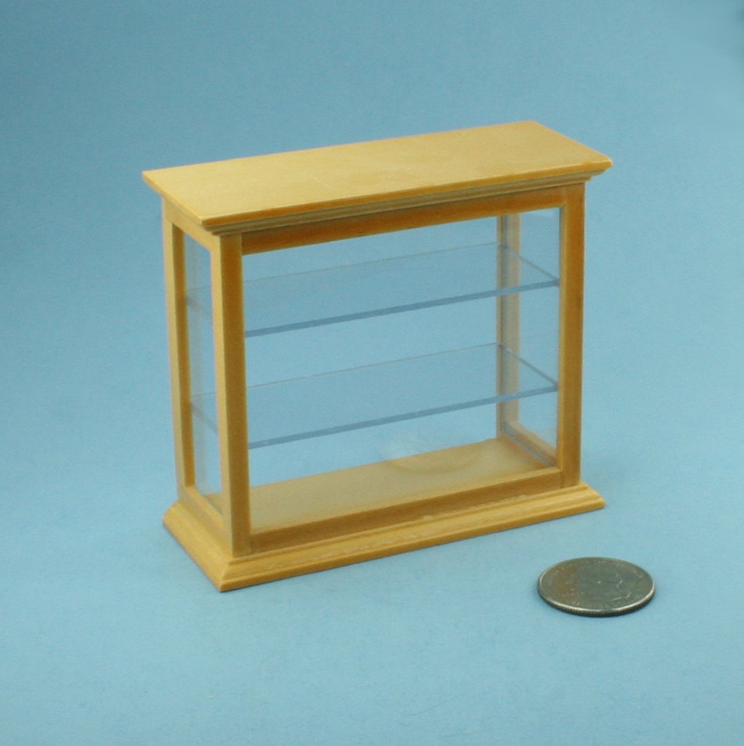Dollhouse Miniature Pine Wood Bakery Display Case Counter With Shelves ...