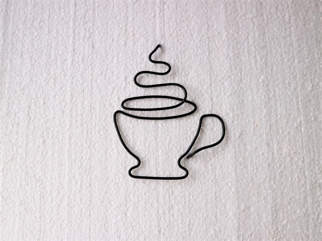 WIRE TEA CUP Sign Wire Words Wire Art Kitchen Decor Tea Gift Tea Sign ...