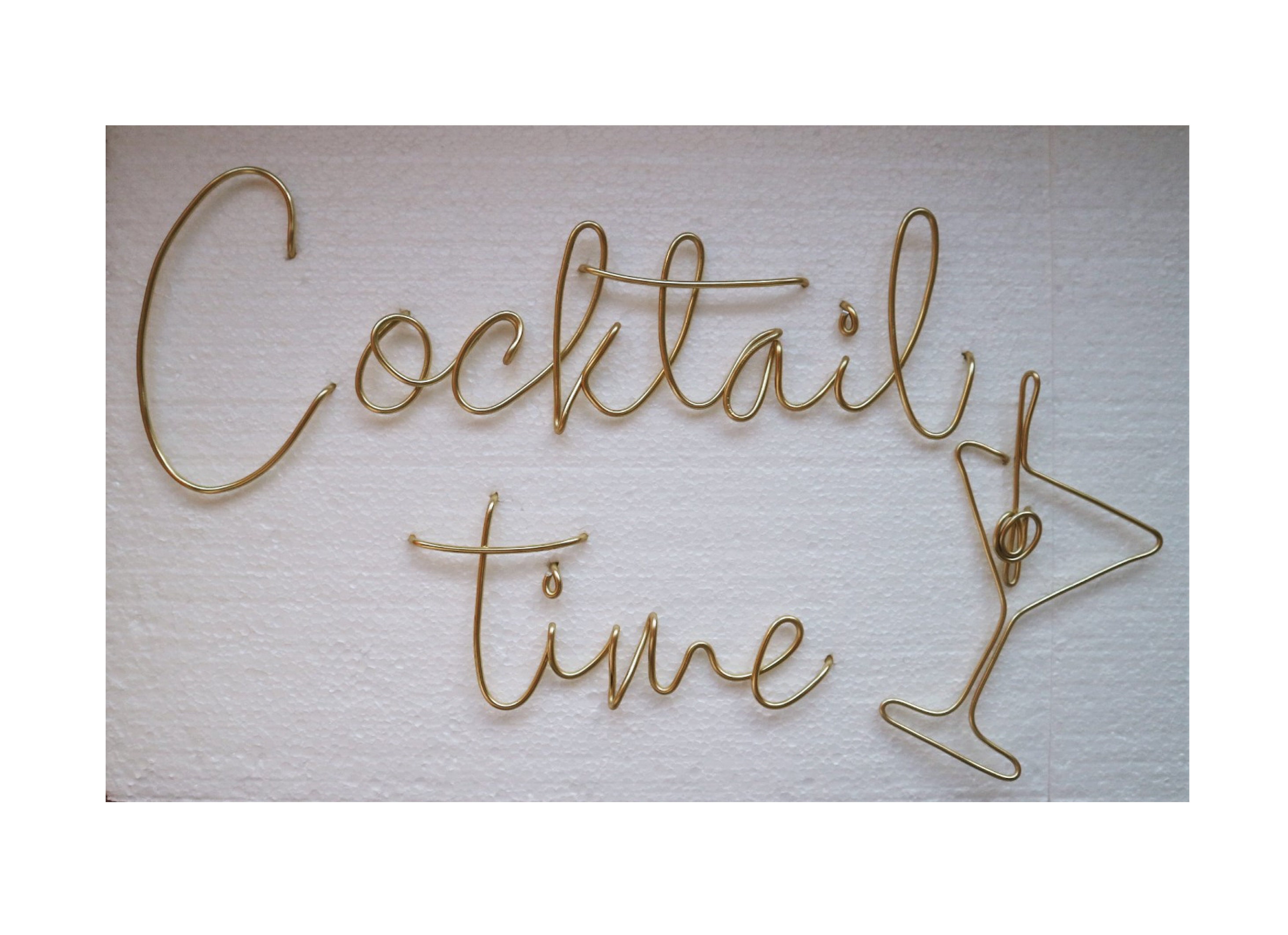 Cocktail Time Wire Sign Cocktail Gift Kitchen Decor Wire | Etsy UK