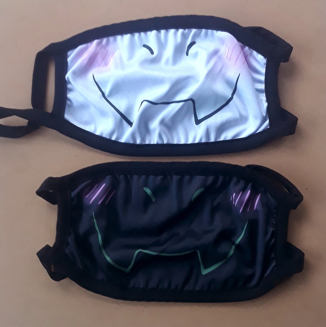 Deltarune Ralsei Dust Face Mask, Black and White - Etsy Australia