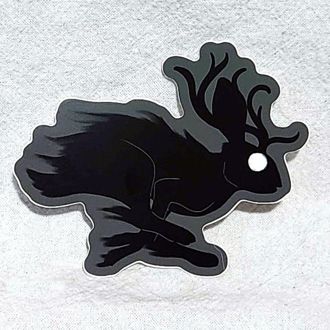 Run Rabbit Jackalope Vinyl Sticker - Etsy