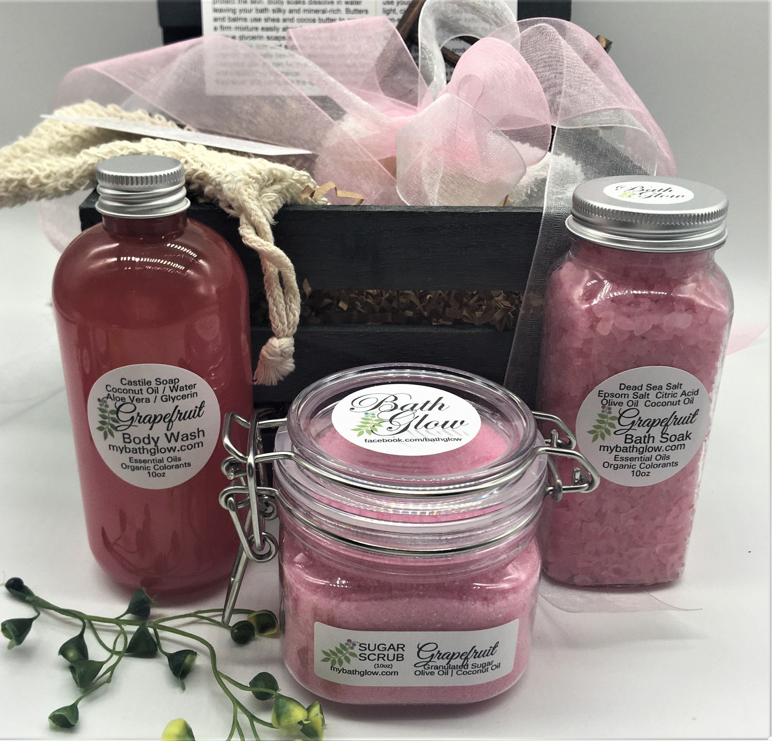 Grapefruit Wood Crate Set: Spa Gift | Bath Gift | Unique Gift | Gifts ...