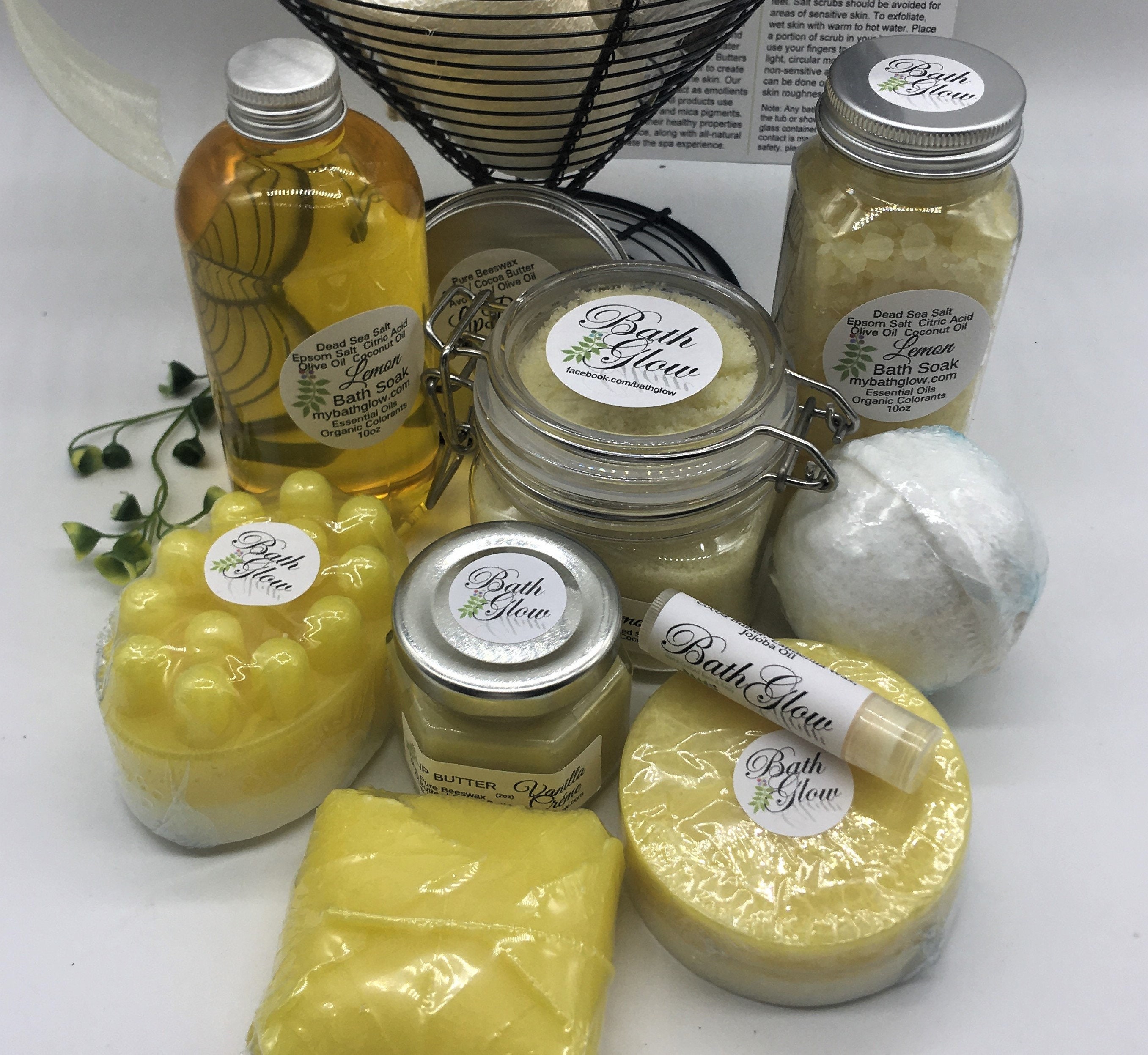 Martini Basket (lemon): Spa Gift | Bath Gift | Unique Gift | Gifts for ...