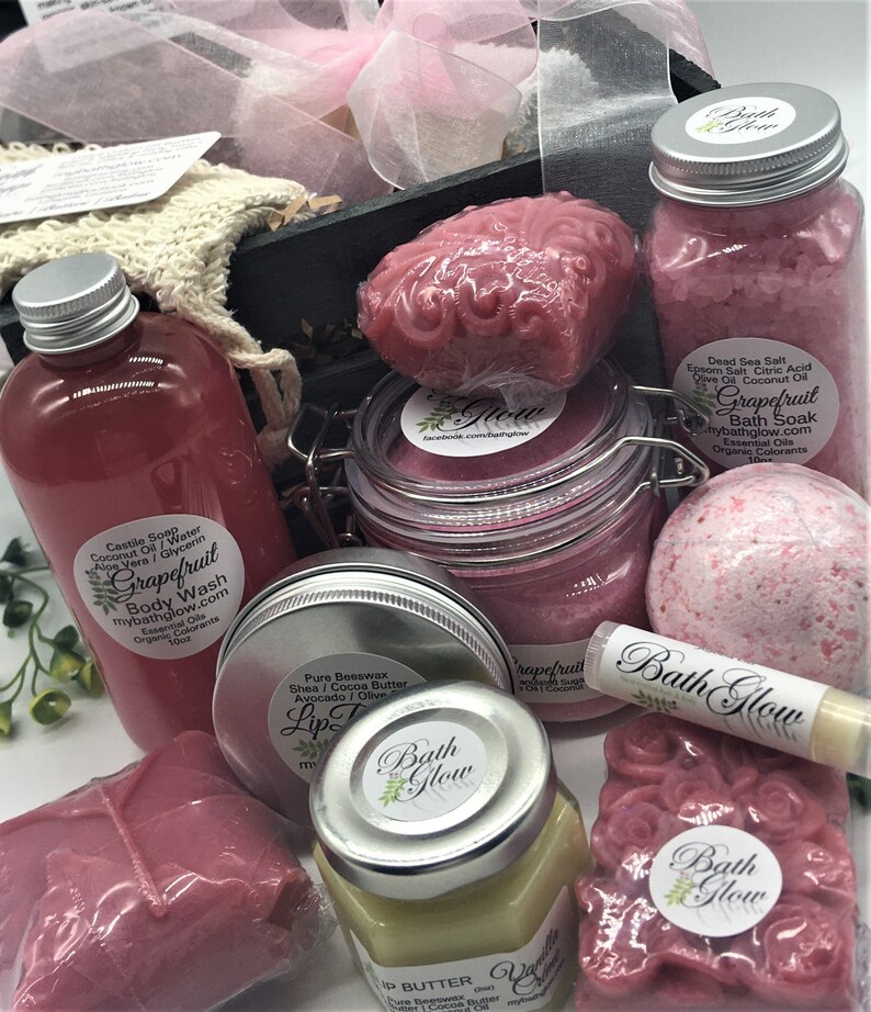 Grapefruit Wood Crate Set: Spa Gift | Bath Gift | Unique Gift | Gifts ...