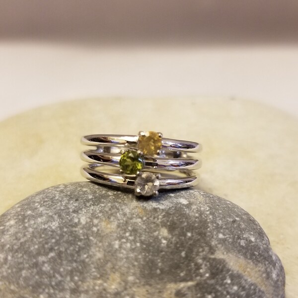 Genuine Birthstone Mothers Rings Etsy