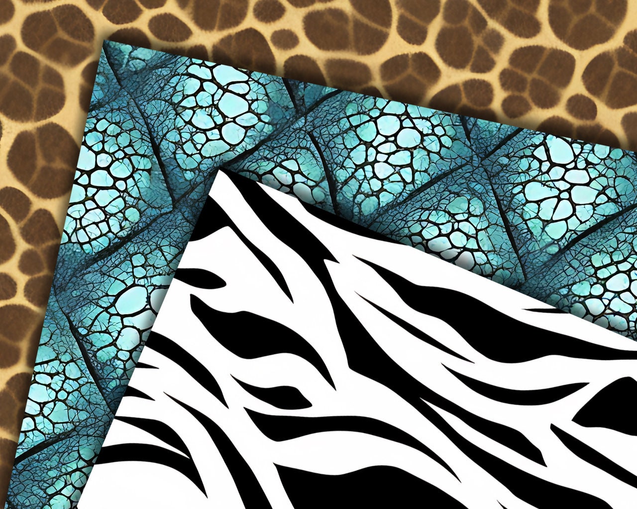 Wildlife Print Digital Paper Seamless Animal Skin Patterns - Etsy