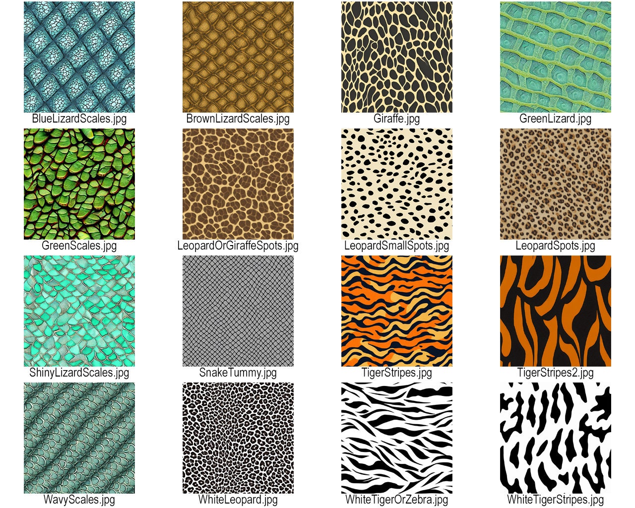 Wildlife Print Digital Paper Seamless Animal Skin Patterns - Etsy